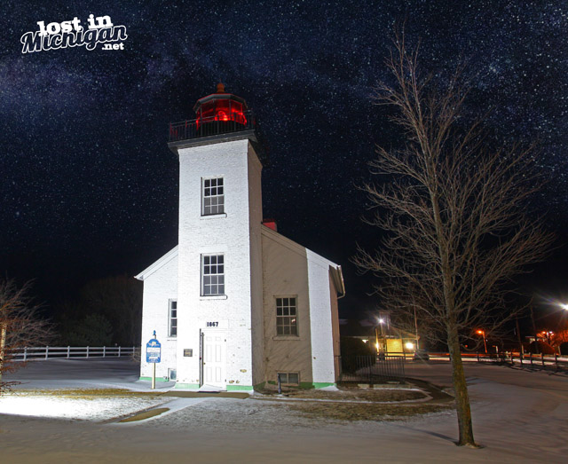 The Red Light of Sand Point Lighthouse - Lost In Michigan