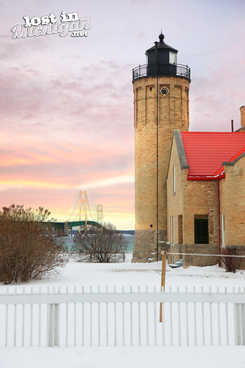 The Old Lighthouse and the Big Green Bridge - Lost In Michigan
